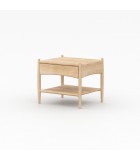Aviator Bedside Table - 100% Solid Wood, Soft Closing Drawer Mechanism