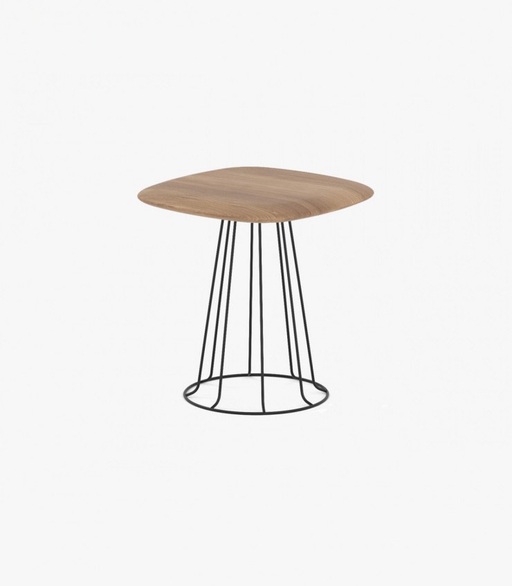 Craft Side Table - 100% Solid Wood with Matt Black Powder Coated Metal