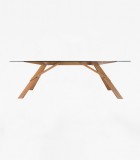 Ark Table - constructed from solid wood and tempered glass top